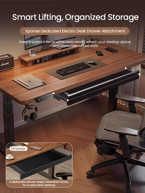 Xpanse Southeast Asian Walnut Electric Office Table – Xpanse Official Store